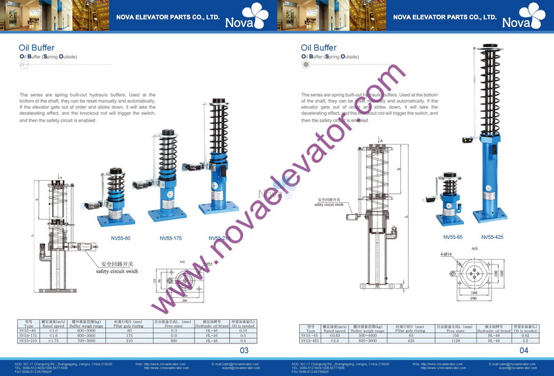 Elevator Hydraulic Buffer, Elevator Oil Buffer (Spring Inside) for Schindler, OTIS, Mitsubishi ...